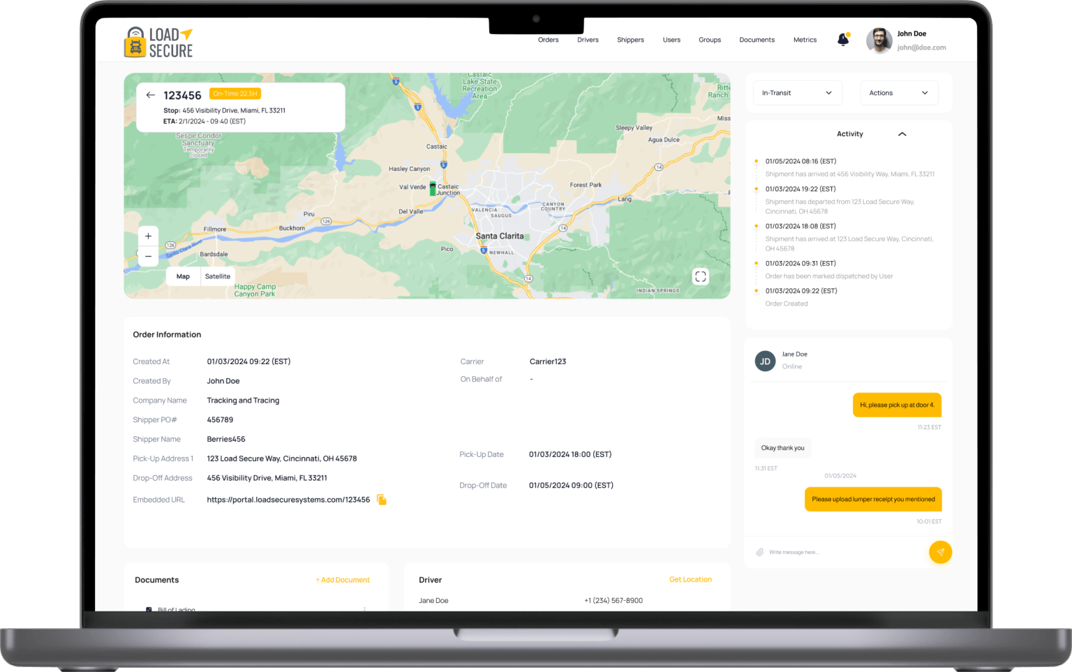 Load Tracking Software - Load Secure Systems